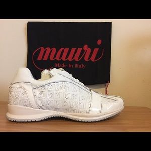 Mauri | Shoes | Mauri Mens Embossed Napa White Leather Shoe | Poshmark